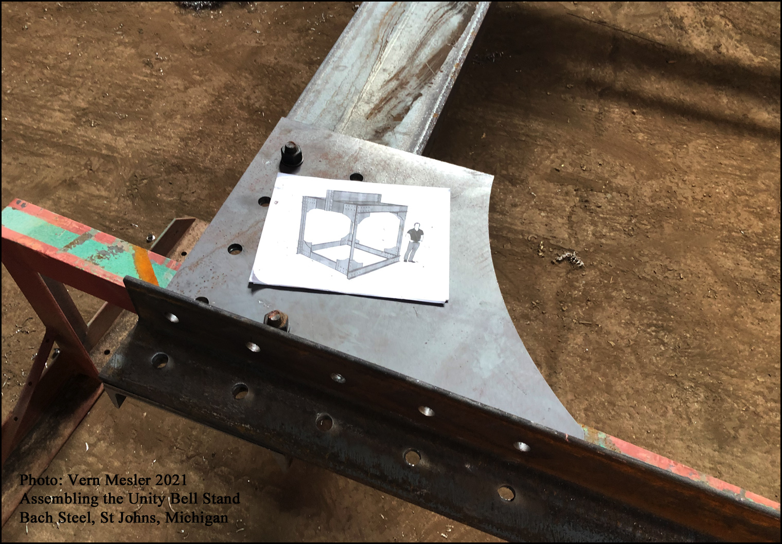 Riveted Bell Frame Assembled - Historic Bridge Restoration