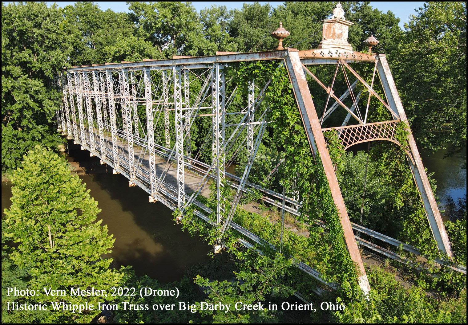 A day of drone photography of Whipple truss bridges - Historic Bridge Restoration