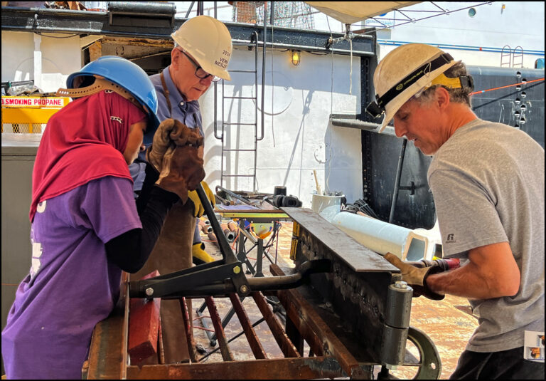Rivet Training on the Historic Riveted Ship Lilac - Historic Bridge ...